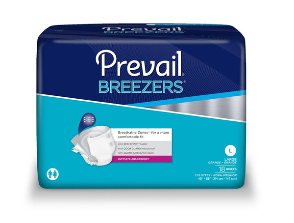 Prevail Breezers Adult Brief, Large, Heavy Absorbency, #PVB-013 - Pack ...